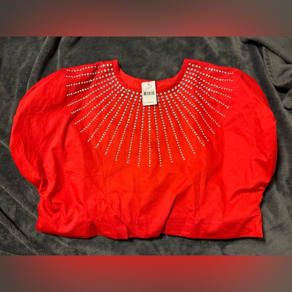 QUEEN OF SPARKLES | Tops | Queen Of Sparkles Red Cinched Red Top With ...